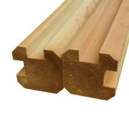 Poteau pin 90 x 90 mm d'angle raboté traité classe IV vert - B comme Bois